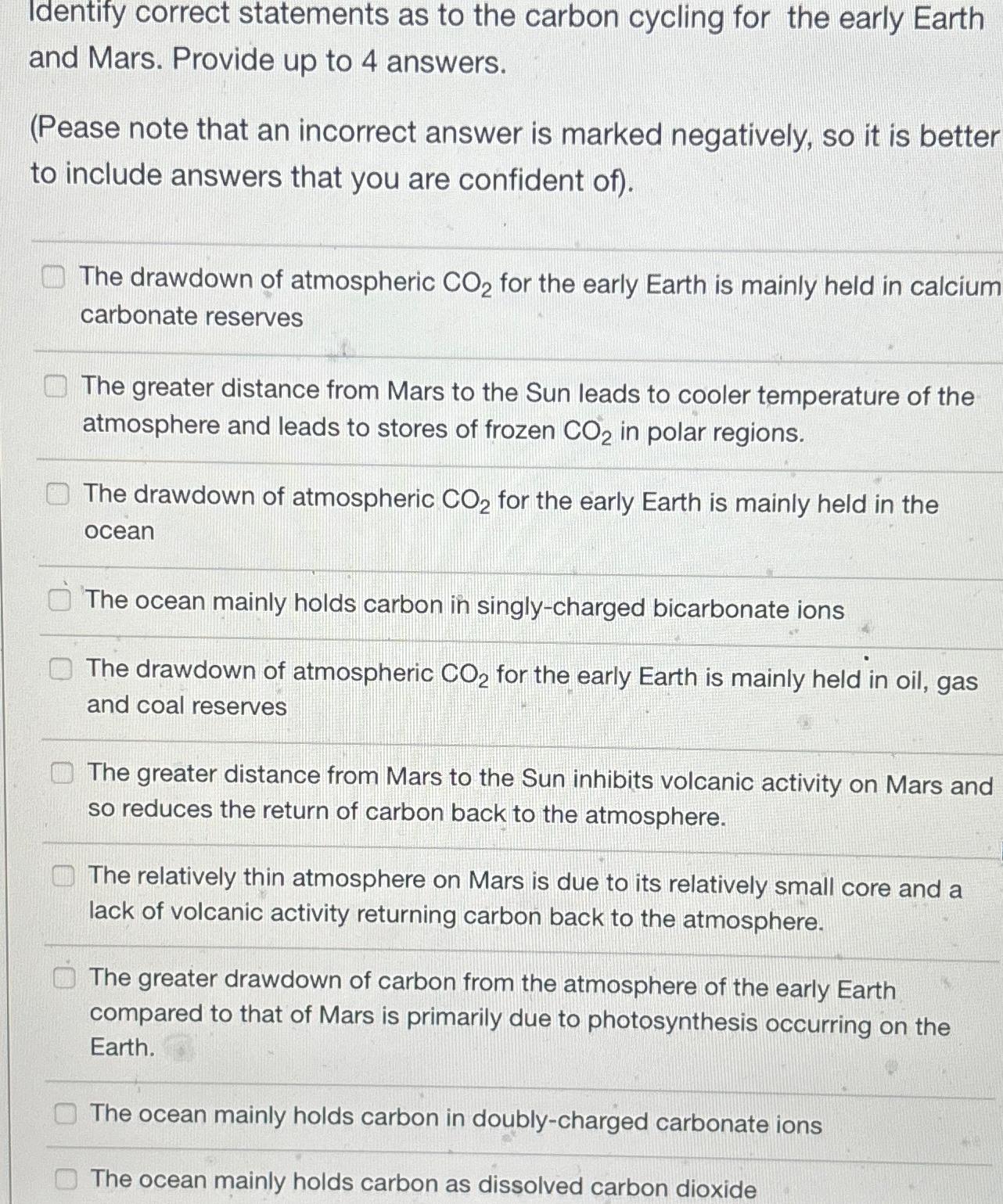 Solved Identify correct statements as to the carbon cycling | Chegg.com