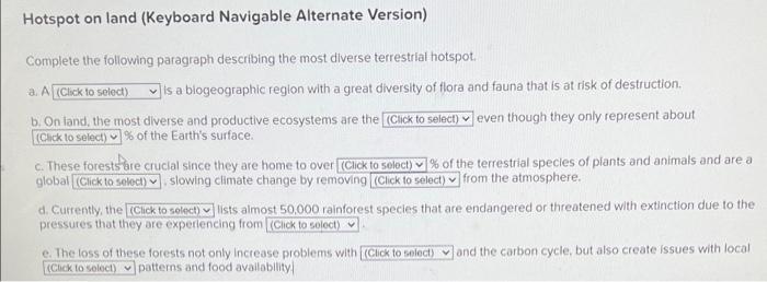 Solved Hotspot on land (Keyboard Navigable Alternate | Chegg.com