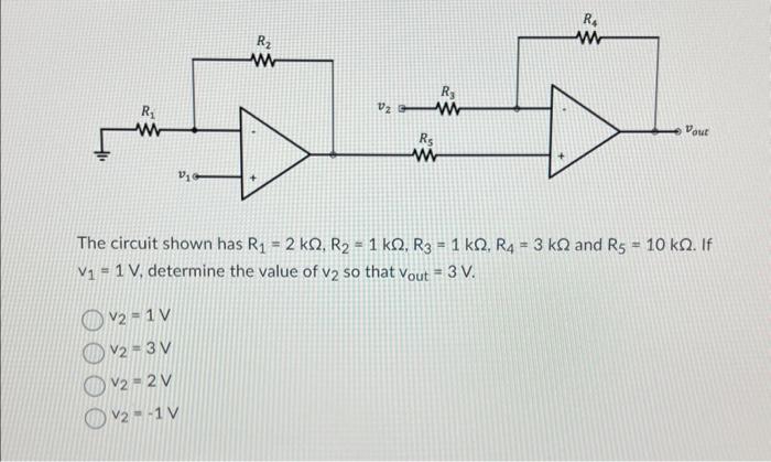 Solved The circuit shown has R1=2kΩ,R2=1kΩ,R3=1kΩ,R4=3kΩ and | Chegg.com