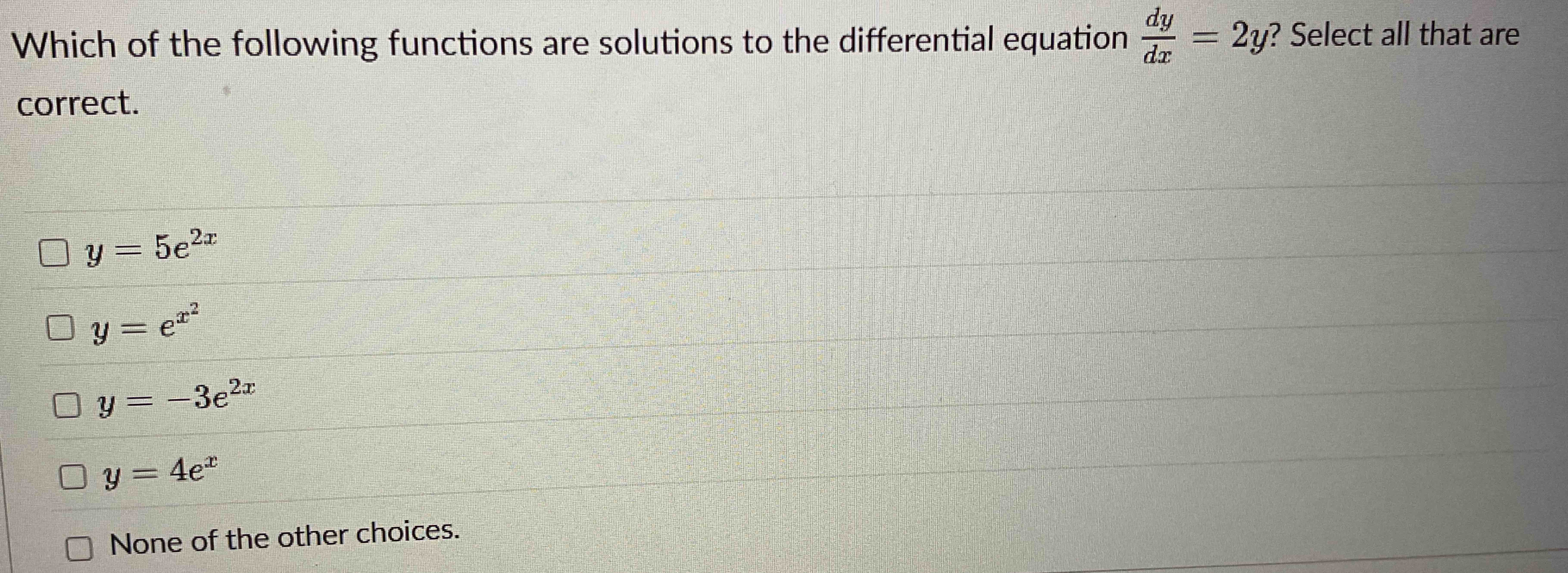 Solved Which of ﻿the following functions are solutions to | Chegg.com