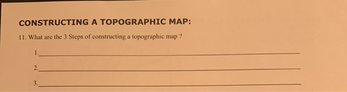 Solved CONSTRUCTING A TOPOGRAPHIC MAP: 11. What are the 3 | Chegg.com