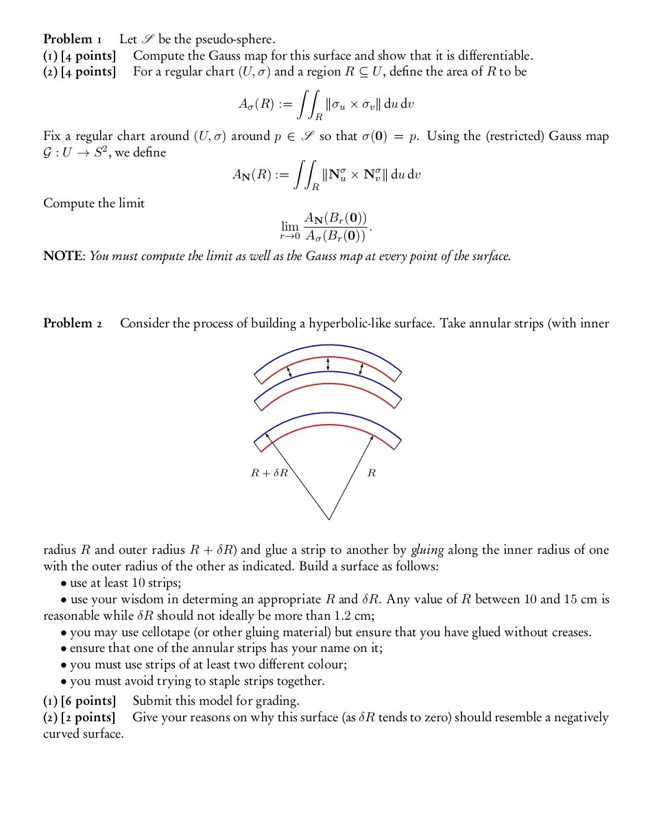 Solved Problem i Let S ﻿be the pseudo-sphere.(I) [4 ﻿points] | Chegg.com