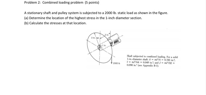 Solved Problem 2: Combined loading problem (5 points) A | Chegg.com Solved Problem 2: Combined loading problem (5 points) A | Chegg.com