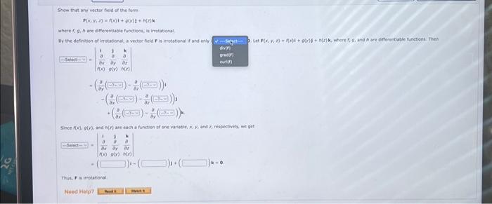 Solved Shar that any vector feld of the form. \\[ r(x, r, | Chegg.com