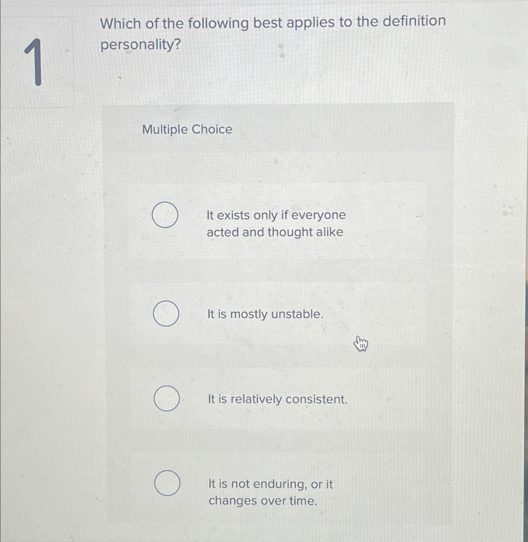 Solved Which of the following best applies to the definition | Chegg.com