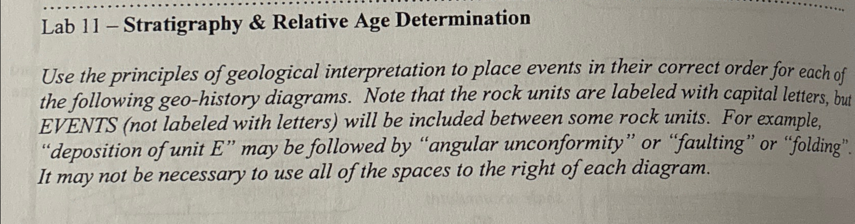 Solved Lab 11 - ﻿Stratigraphy & Relative Age | Chegg.com