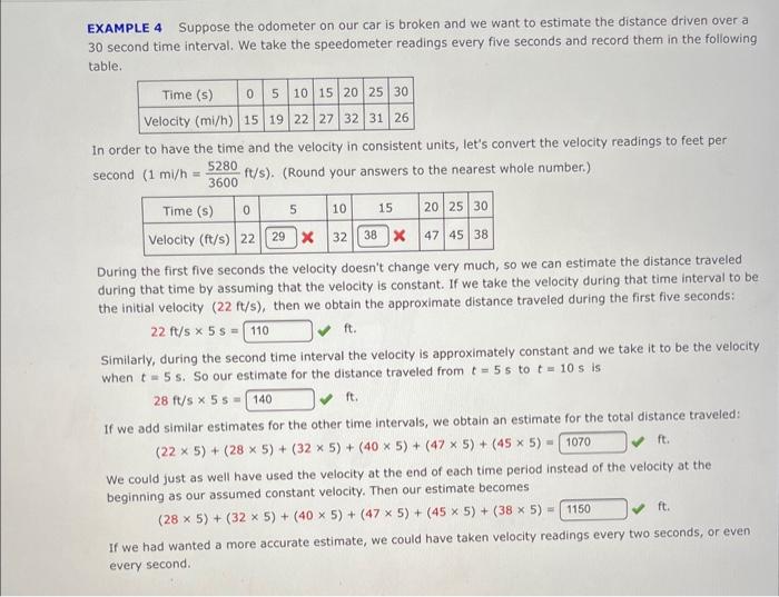 Solved EXAMPLE 4 Suppose the odometer on our car is broken | Chegg.com