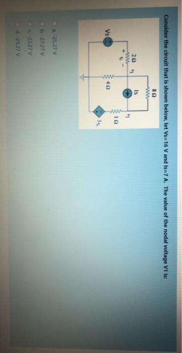 Solved Consider the circult that is shown below, let Vs 16 V | Chegg.com