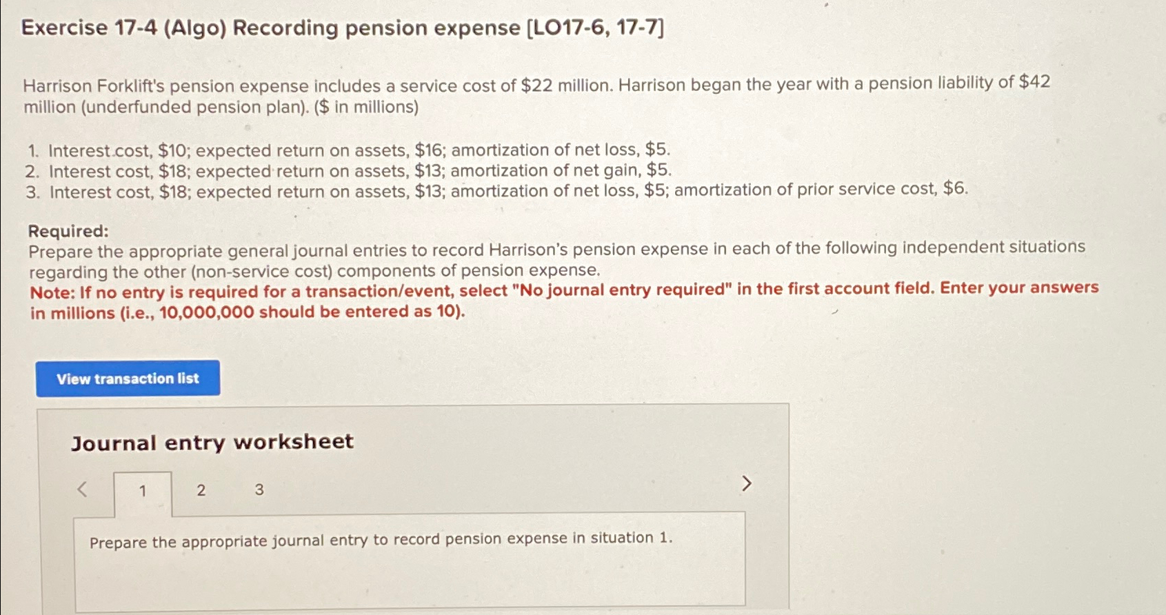 Solved Exercise 17-4 (Algo) ﻿Recording pension expense | Chegg.com