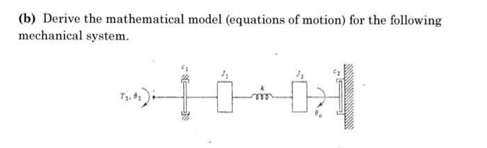 Solved (b) Derive the mathematical model (equations of | Chegg.com