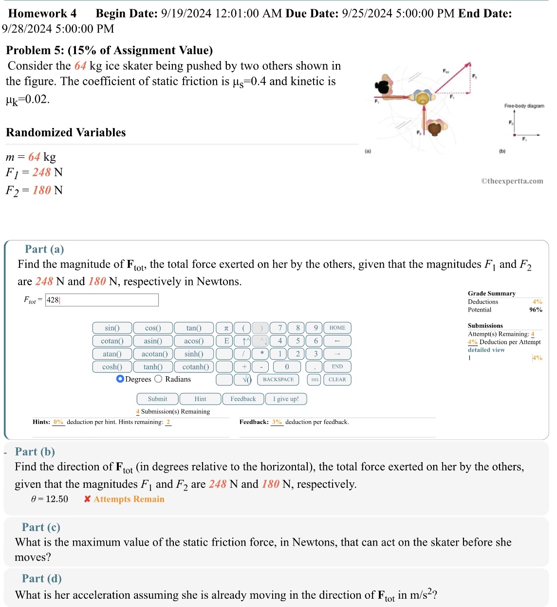 Solved Homework 4 ﻿Begin Date: 9/19/2024 12:01:00 ﻿AM Due | Chegg.com