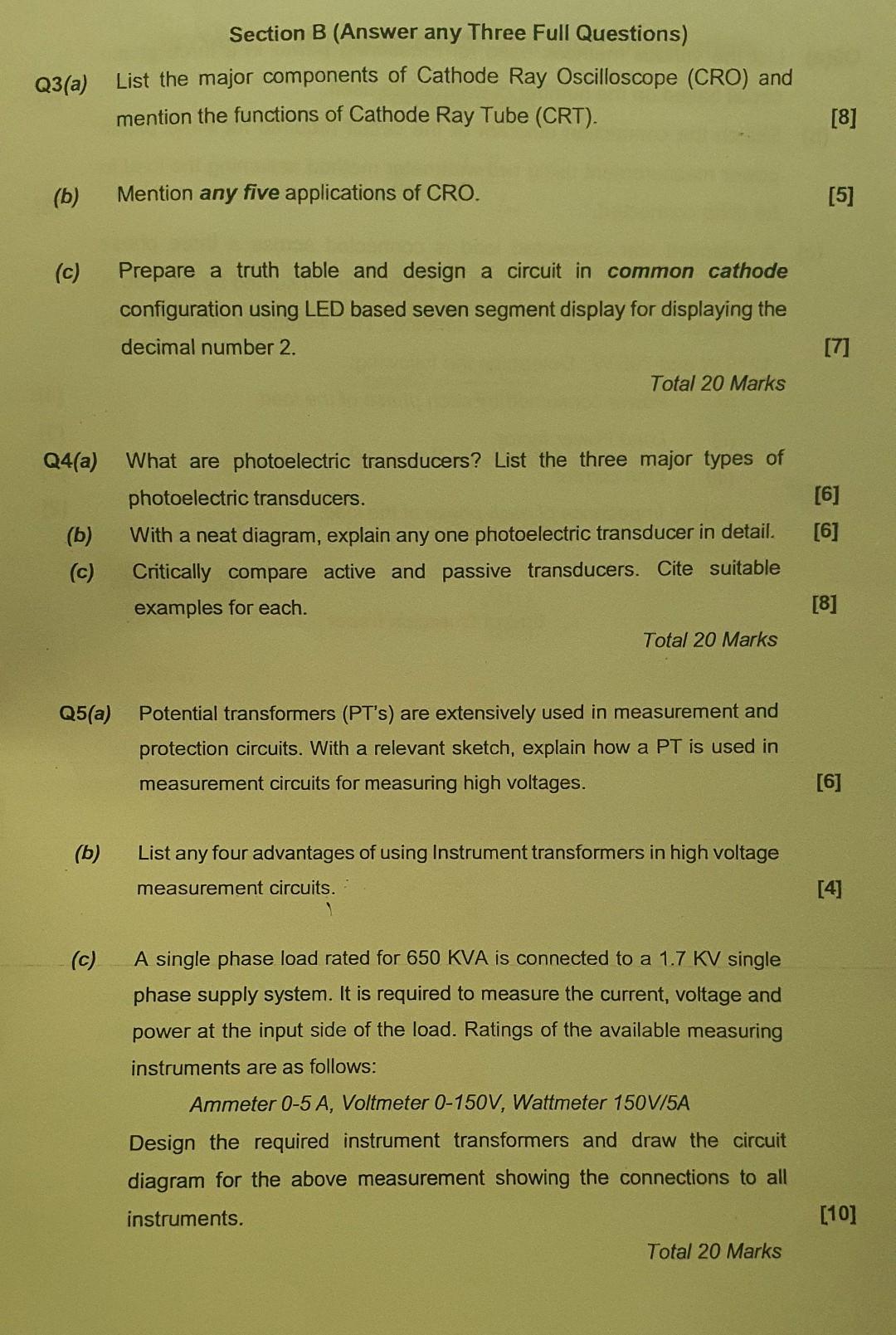 Solved Section B (Answer any Three Full Questions) Q3(a) | Chegg.com
