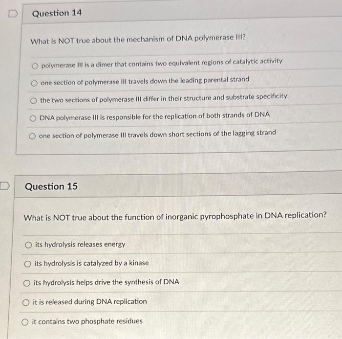 Solved What is NOT true about the mechanism of DNA | Chegg.com