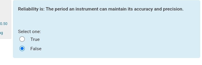 Solved Reliability is: The period an instrument can maintain | Chegg.com