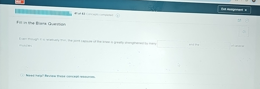 Solved 41 ﻿of 43 ﻿Concepts completedFill in the Blank | Chegg.com