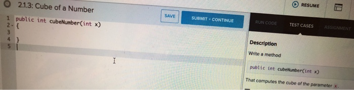 Solved Submit Continue Run Code Test Cases Assignment 0 0502