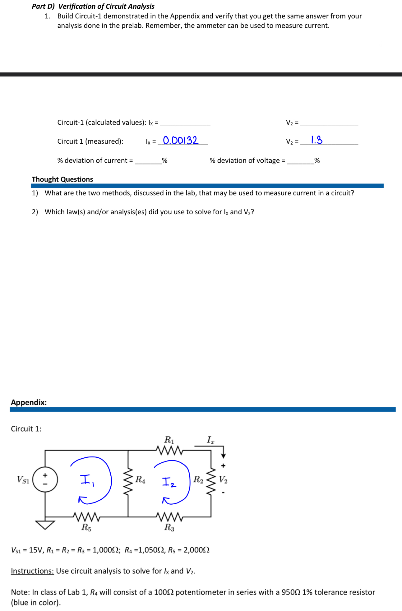 Solved Find caculated values of Ix and V2 | Chegg.com