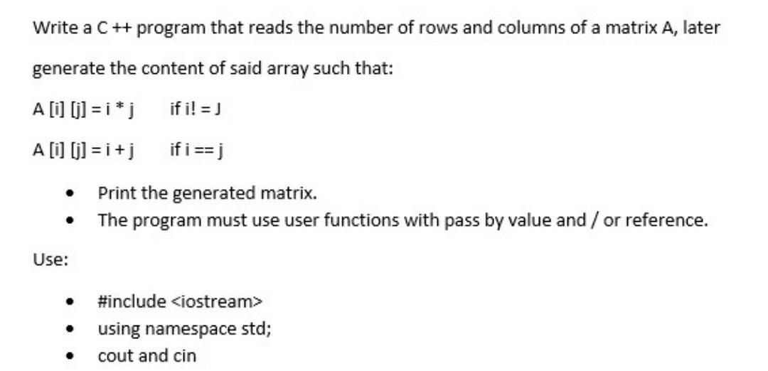 Solved Write a C ++ program that reads the number of rows | Chegg.com
