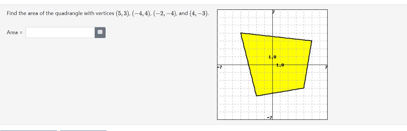 Solved Find the area of the quadrangle with vertices | Chegg.com