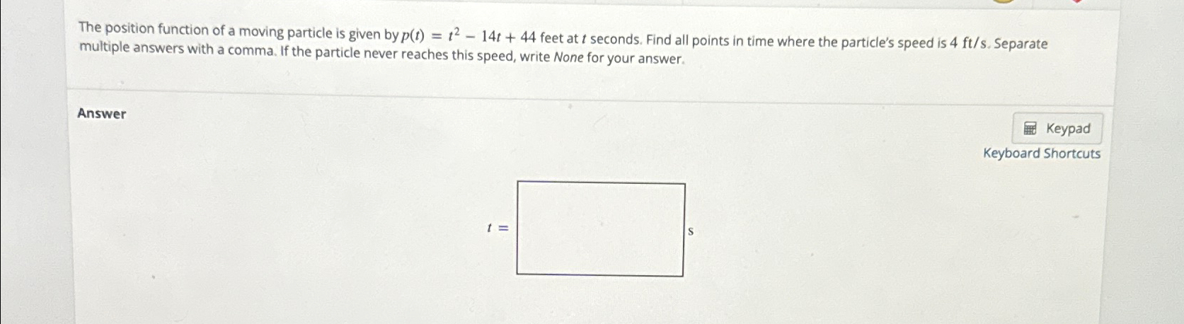 Solved The position function of a moving particle is given | Chegg.com