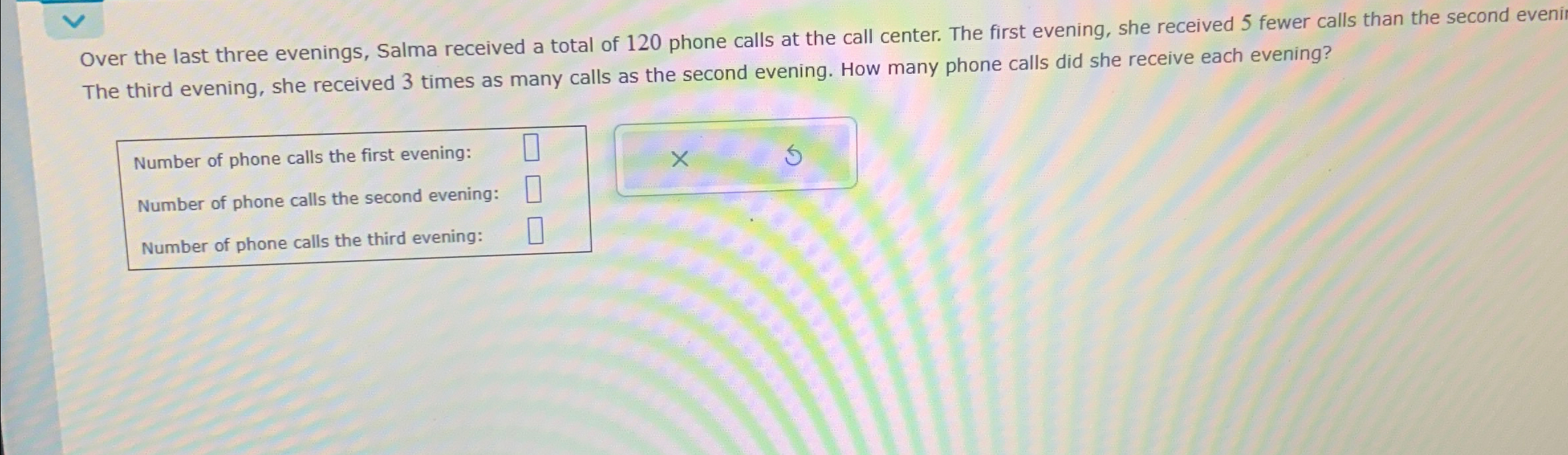 Solved Over the last three evenings, Salma received a total | Chegg.com