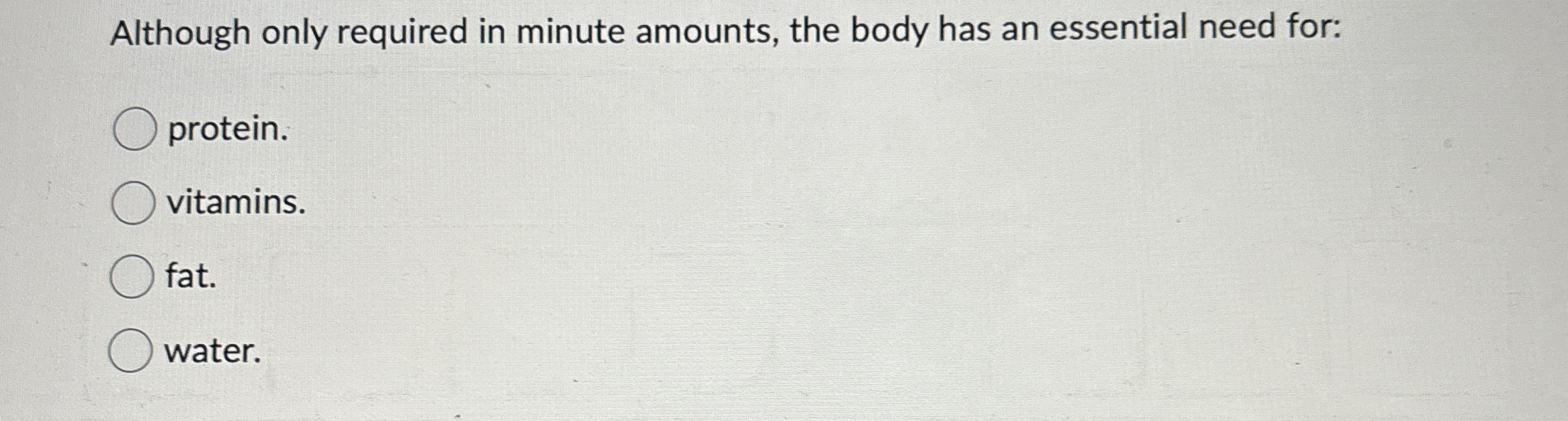 Solved Although only required in minute amounts, the body | Chegg.com