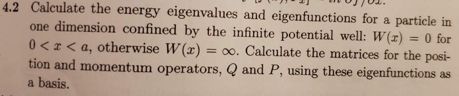 Solved The first part is trivial: The energy eigenfunctions | Chegg.com