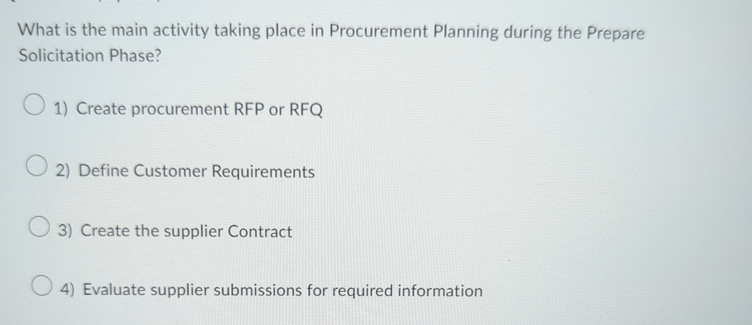 Solved What is the main activity taking place in Procurement | Chegg.com