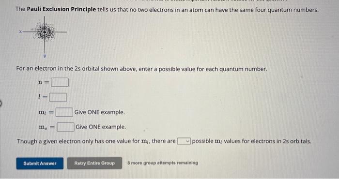 Solved The Pauli Exclusion Principle tells us that no two | Chegg.com