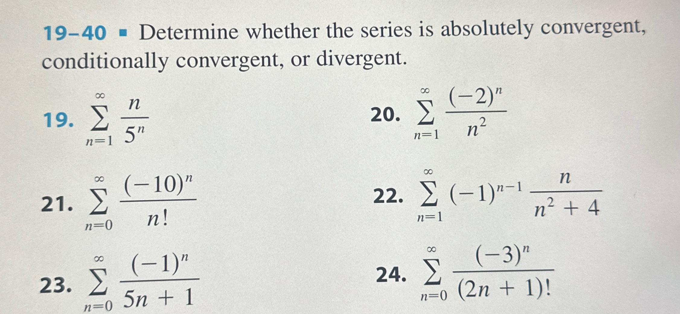 Solved Determine whether the series is absolutely | Chegg.com