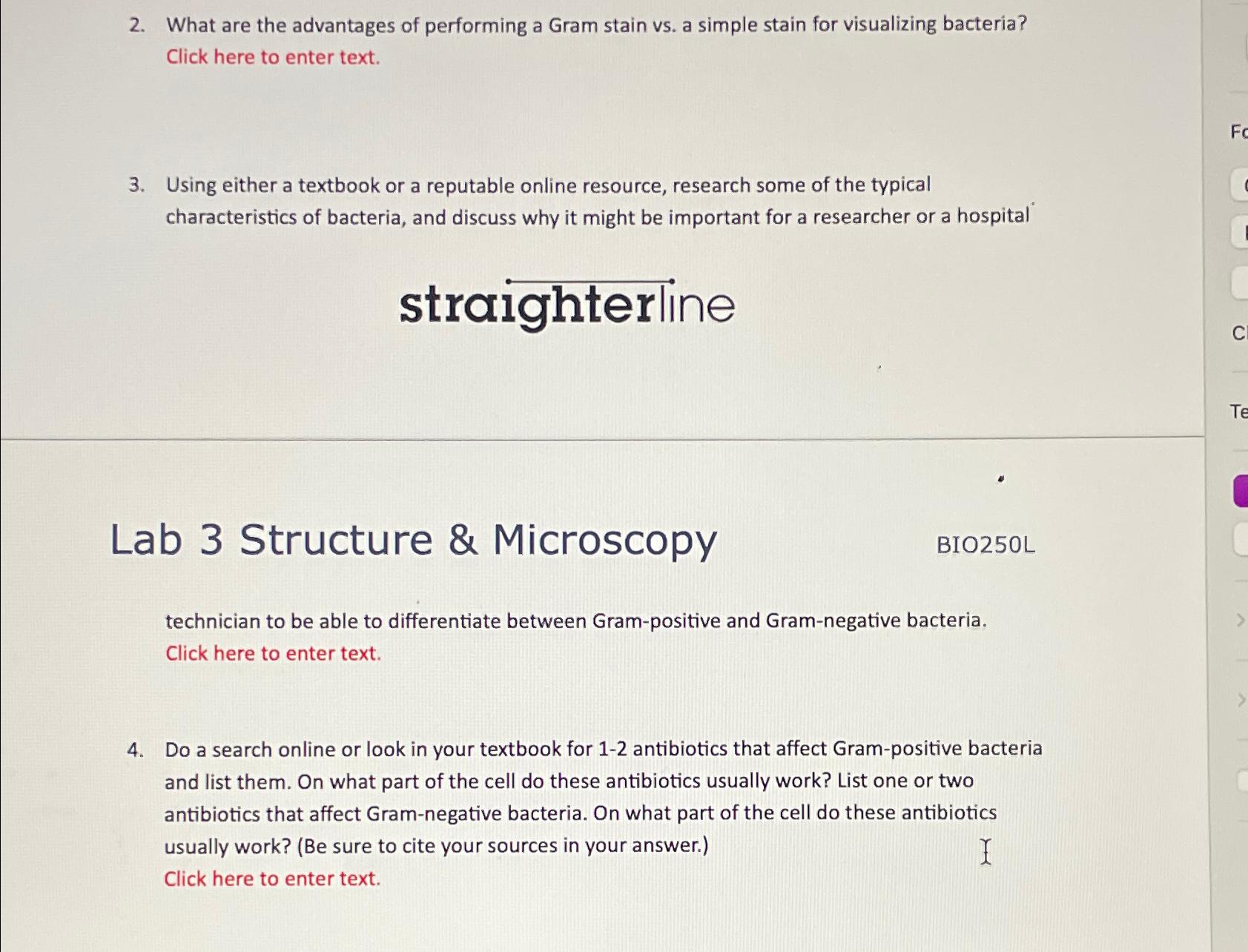 Solved What are the advantages of performing a Gram stain | Chegg.com