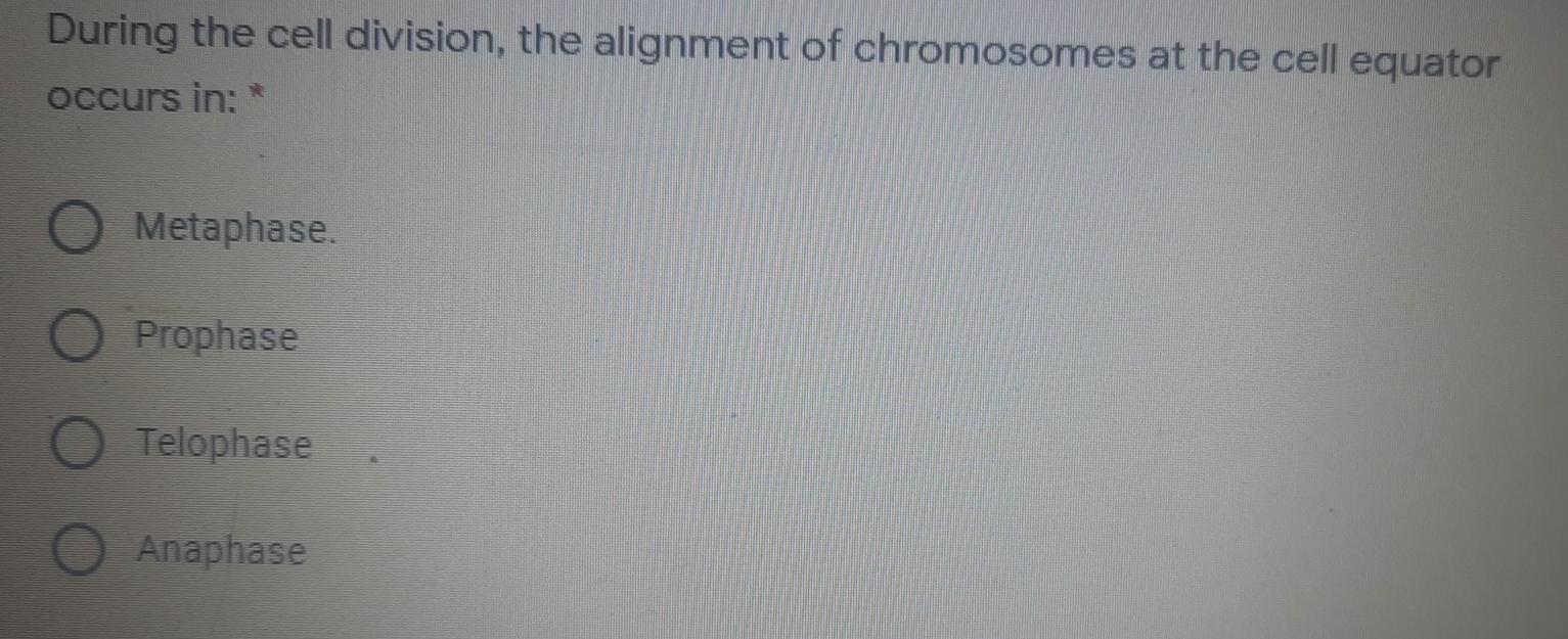 Solved During the cell division, the alignment of | Chegg.com