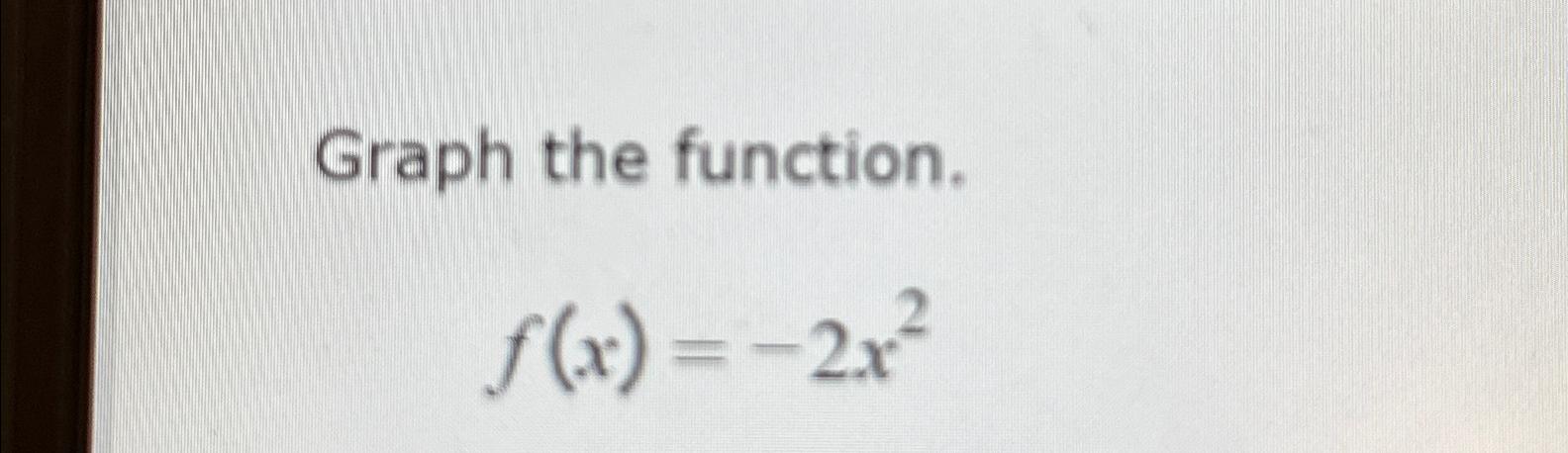Solved Graph the function.f(x)=-2x2 | Chegg.com