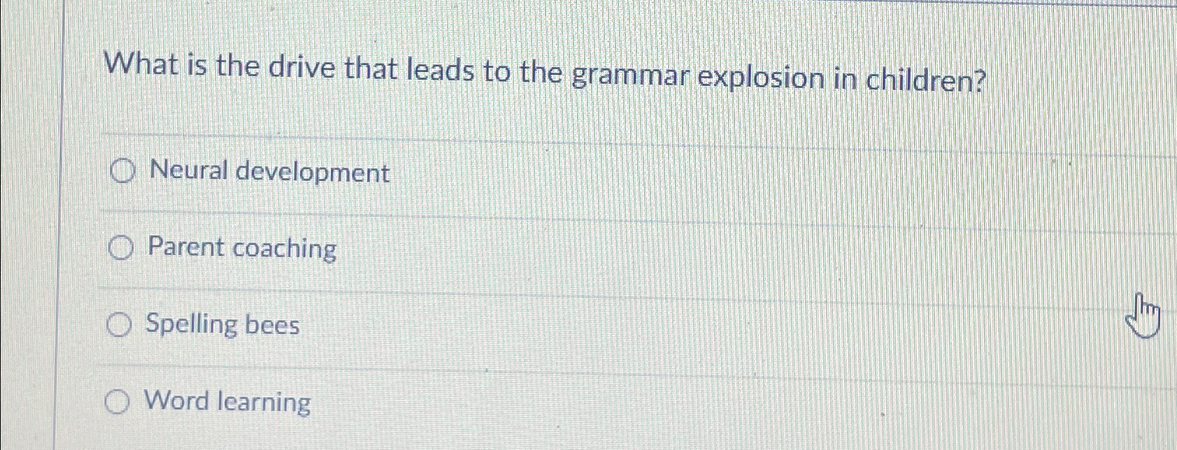 Solved What is the drive that leads to the grammar explosion | Chegg.com