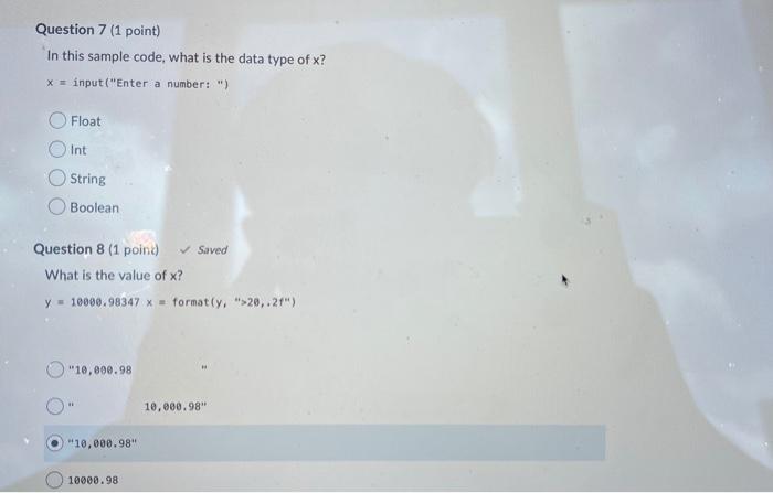Solved Question 5 (1 point) Saved After the execution of | Chegg.com