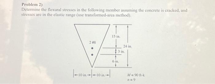 Solved Problem 2) Determine the flexural stresses in the | Chegg.com