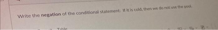 Solved Write the negation of the conditional statement: If | Chegg.com