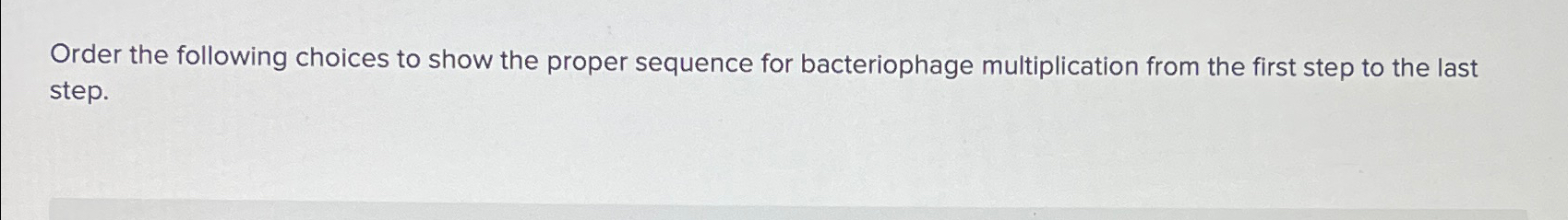 Solved Order the following choices to show the proper | Chegg.com