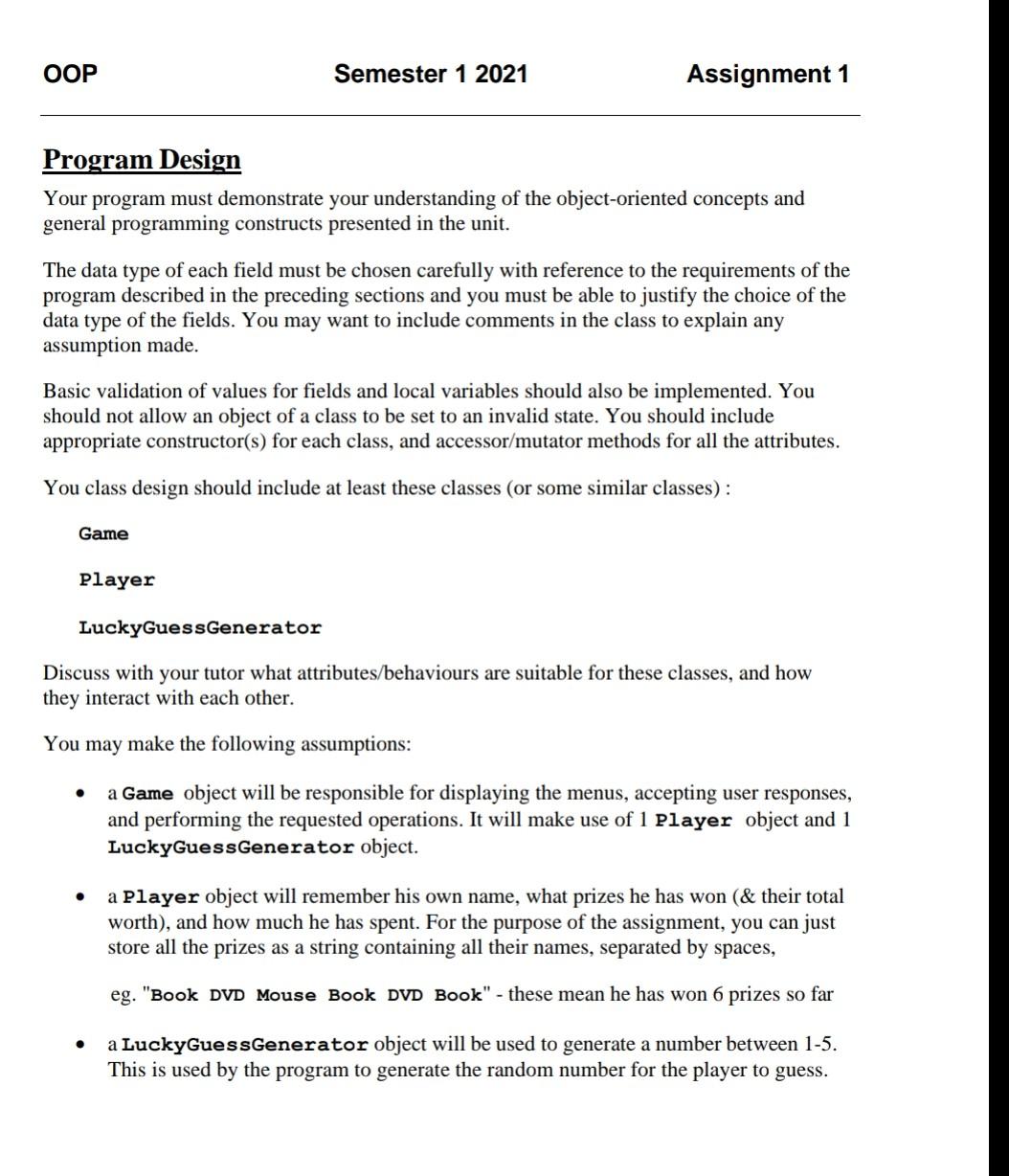 Solved Introduction This assignment is worth 40% of the | Chegg.com