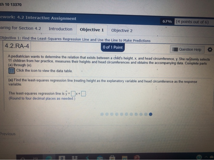 Solved th 10 13370 ework: 4.2 Interactive Assignment 67% (4 | Chegg.com
