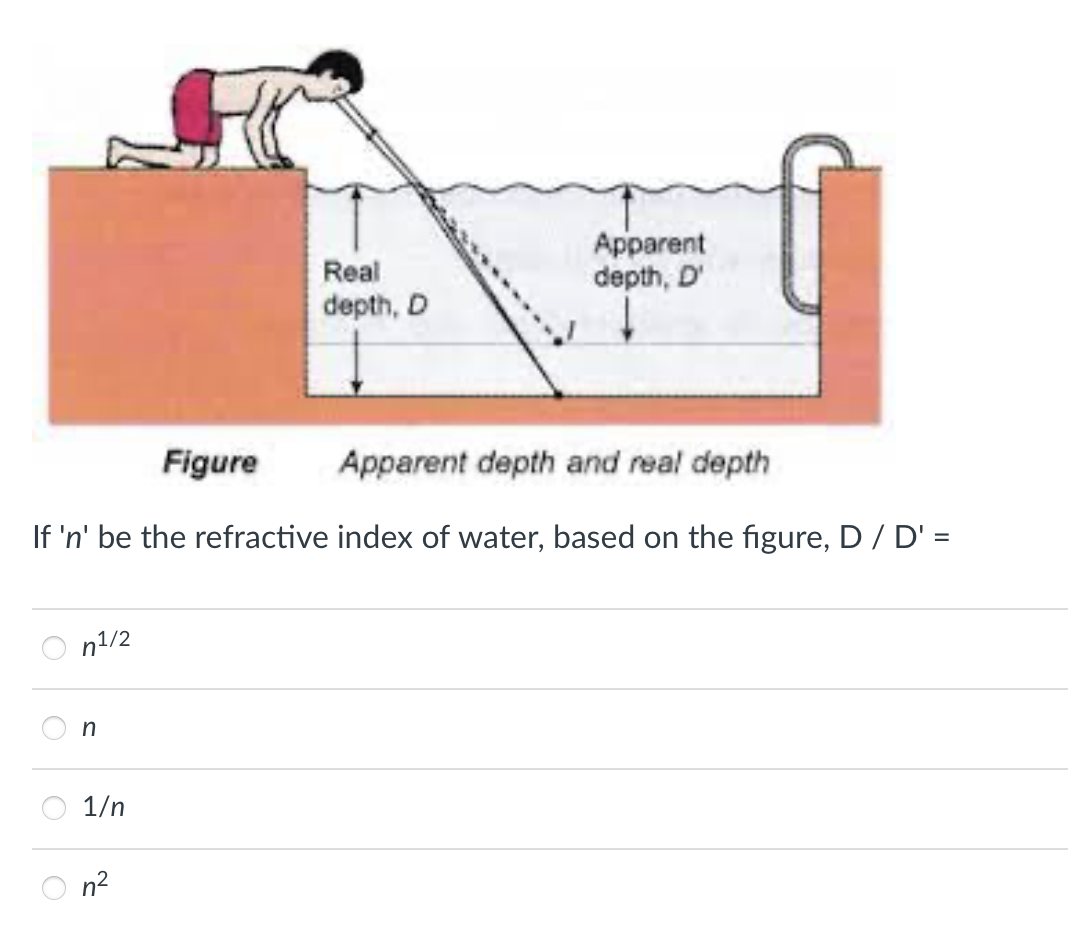 Solved Figure Apparent depth and real depthIf ' n ' ﻿be the | Chegg.com