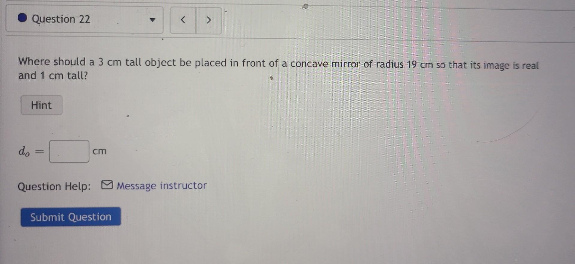 Solved Where should a 3 cm tall object be placed in front of | Chegg.com