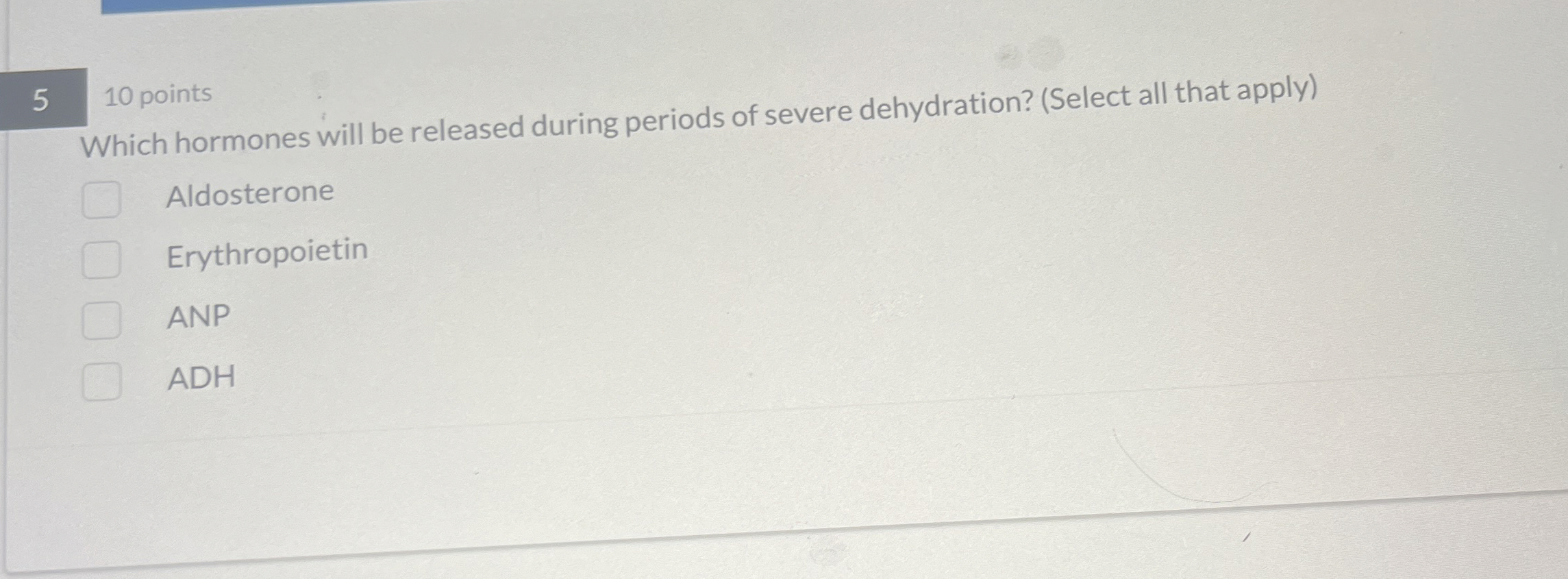 Solved 510 ﻿pointsWhich hormones will be released during | Chegg.com