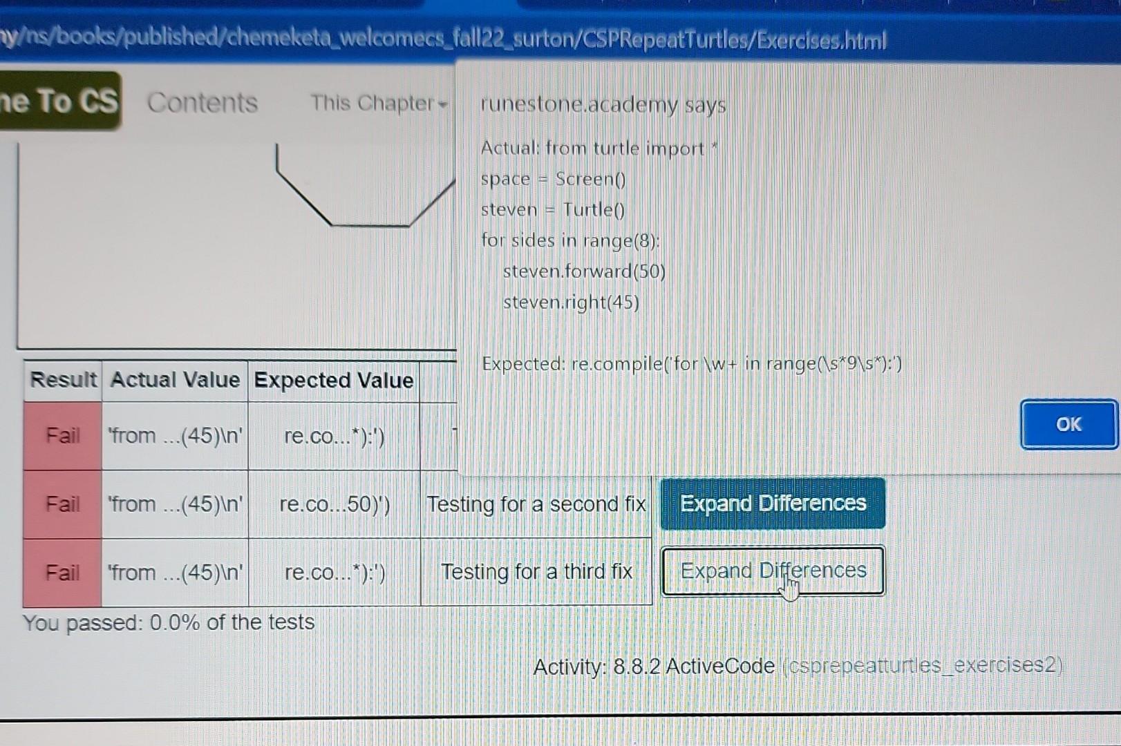 Solved Fix the errors in the code so that it draws an | Chegg.com