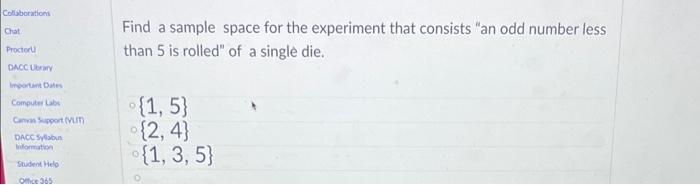 Find a sample space for the experiment that consists | Chegg.com