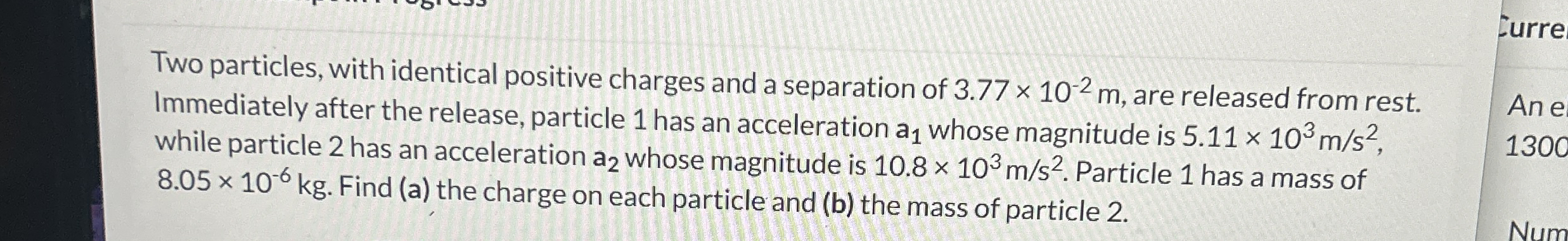 Solved Two particles, with identical positive charges and a | Chegg.com
