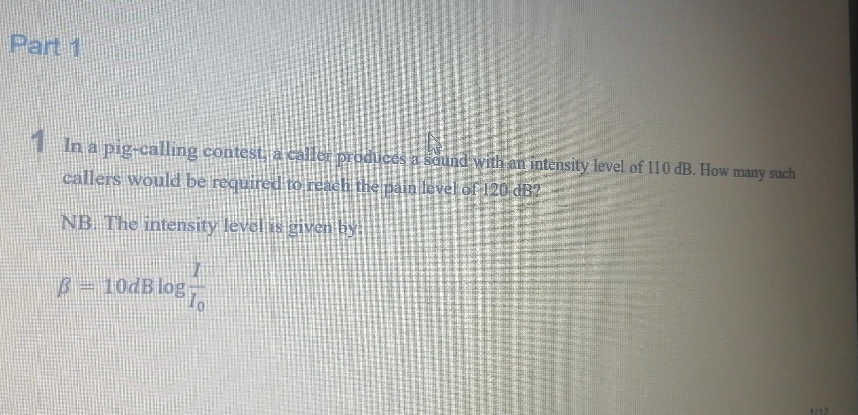 Solved Part 1 1 In a pig-calling contest, a caller produces | Chegg.com