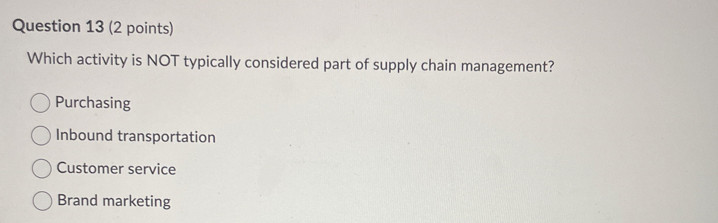 Solved Question 13 (2 ﻿points)Which activity is NOT | Chegg.com