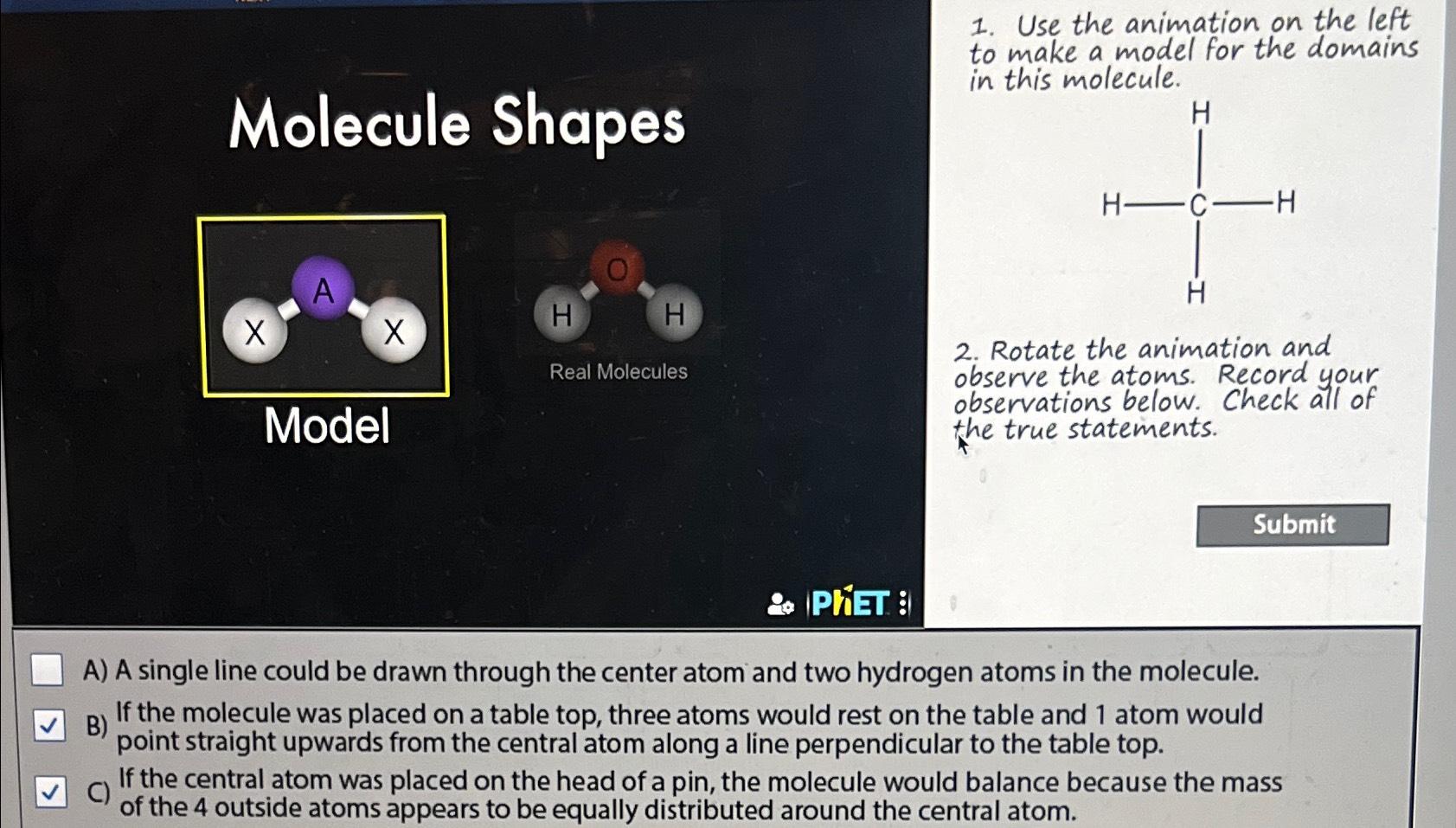 Solved Molecule ShapesUse the animation on the left in this | Chegg.com