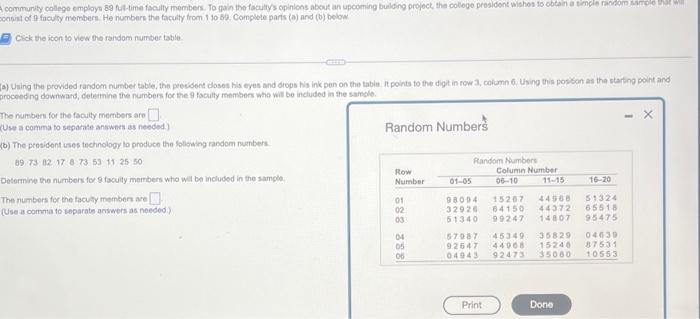 Solved consint of 9 faculyy mombers. He numbers the faculty | Chegg.com